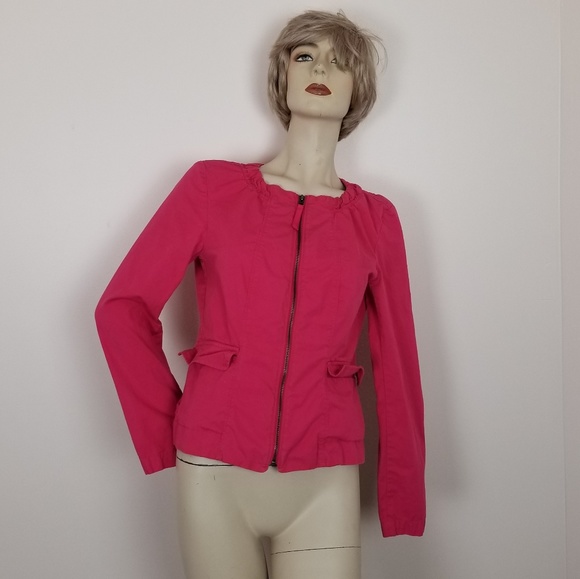 LOFT | Jackets & Coats | Ann Taylor Loft Dark Pink Spring Jacket Size ...